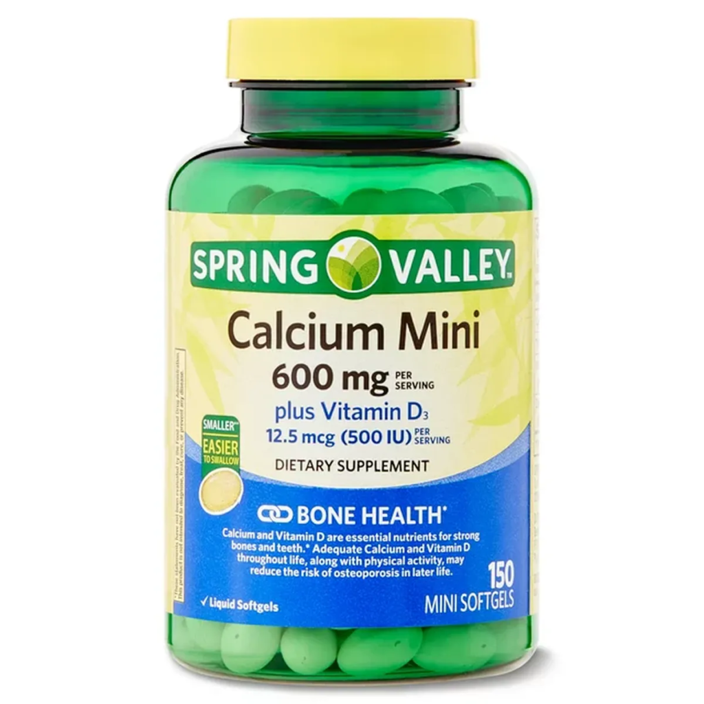 SPRING VALLEY - Calcio 600 mg con vitamina D3, 150cap mini - Uhlala Fit ...